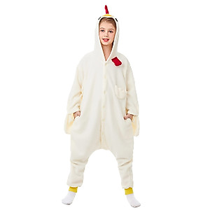 CANASOUR Unisex Halloween Kids Chicken Onesie For 5T Girls Costume Party Cosplay Pyjamas (Height 43-47”, 5T, Chicken)
