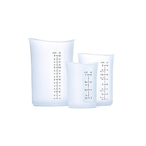 iSi Basics Measuring Set of 3 Silicone Flexible Measuring Cup, Translucent