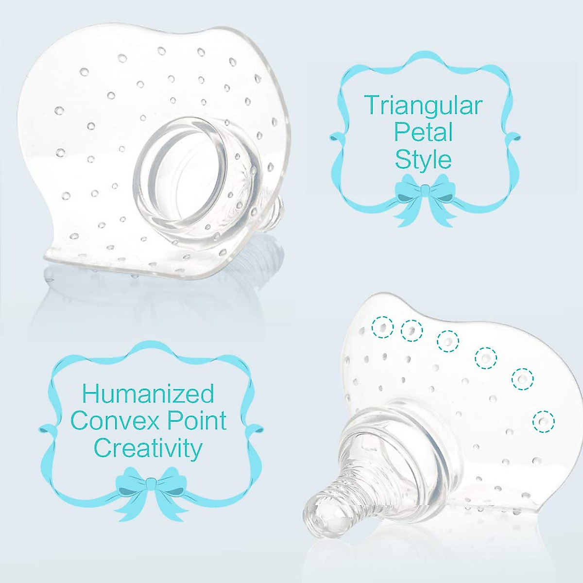 FJYQOP Nipple Shield, Premium Contact Nippleshield for Breastfeeding with Latch Difficulties or Flat Inverted Nipples, Clear