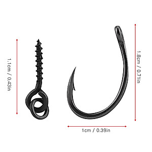 Fishing Hooks Set, 30Pcs/Set Carp Fishing Ronnie Rig Hook,Bait Stoppers,Bait Screws Terminal Tackle, Fishing Accessories Kit, Saltwater Freshwater Fishing Gear
