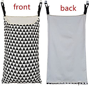 HDHYK Adjustable Space Saving Door Hanging Laundry Hamper Bag with Over Door Hooks for Dirty Laundry