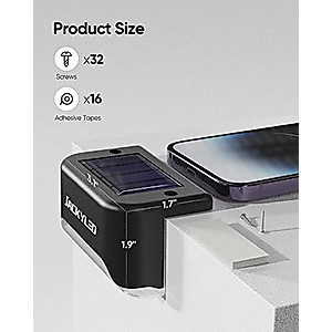 JACKYLED Solar Deck Lights Outdoor 16 Pack, Solar Step Lights Waterproof LED Solar Powered Outdoor Lights for Deck Stair Fence Railing Wall Garden Backyard
