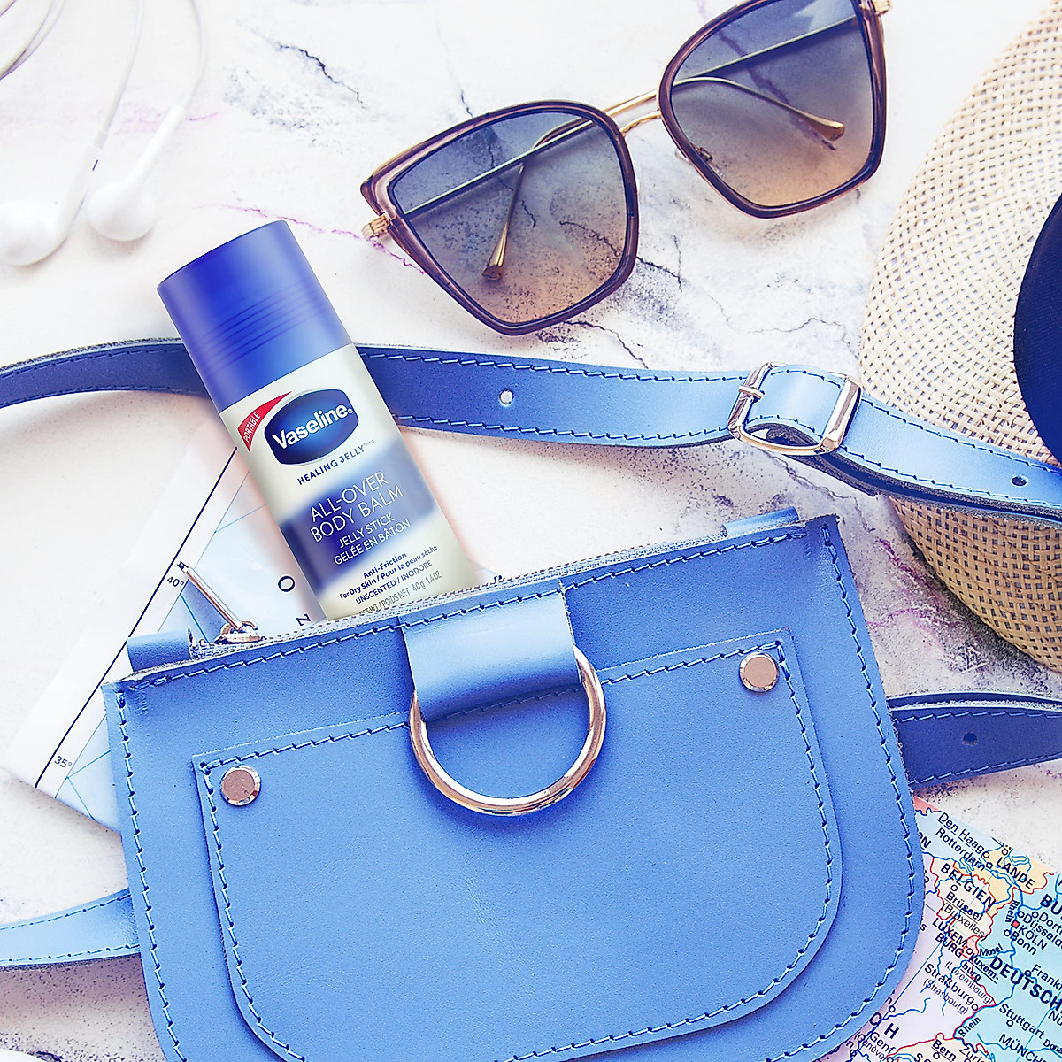 Vaseline Intensive Care Essential Healing Body Lotion, 20.3 oz, Bundled with Petroleum Jelly Original, 7.5oz, and All-Over Body Balm Stick, 1.4 oz - Pack of 3, Moisturizing Skin Care