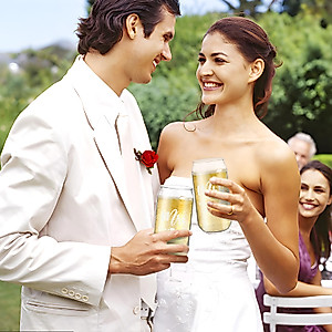 fcaylo Iced Coffee Cups-Mr and Mrs Gifts Wedding Gifts for Couples 2024 Bridal Shower Gifts Glass Tumbler Set With Straw Newlyweds Bride To Be Christmas Gifts for Couples