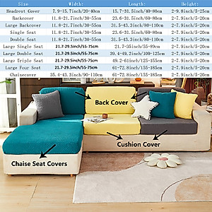 Jonuiony Universal Sofa Slipcover, 2024 New Wear-Resistant Sofa Cover, L Shape Sectional Couch Covers, Separate Cushion Couch Chaise Cover, High Stretch Furniture Protector (Dark Grey,Large 1 Seat)