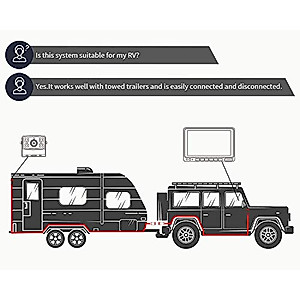 Fookoo Ⅱ 7" 1080P Wired Backup Camera System, 7-inch HD Dual Split Screen Monitor W/Recording IP69 Waterproof Front/Rear View Cameras Parking Lines for Truck/Trailer/RV (FHD2)