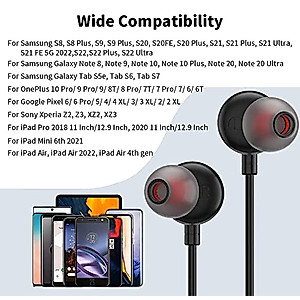 USB C Headphones for Google Pixel 7 Pro, USB Type C Earphone Stereo in-Ear Earbuds Digital DAC Bass Noise Cancelling Headsets w/h Mic for Samsung Galaxy S23 Ultra S22 S21 FE S20+ Z Fold 4 iPad 10 Pro