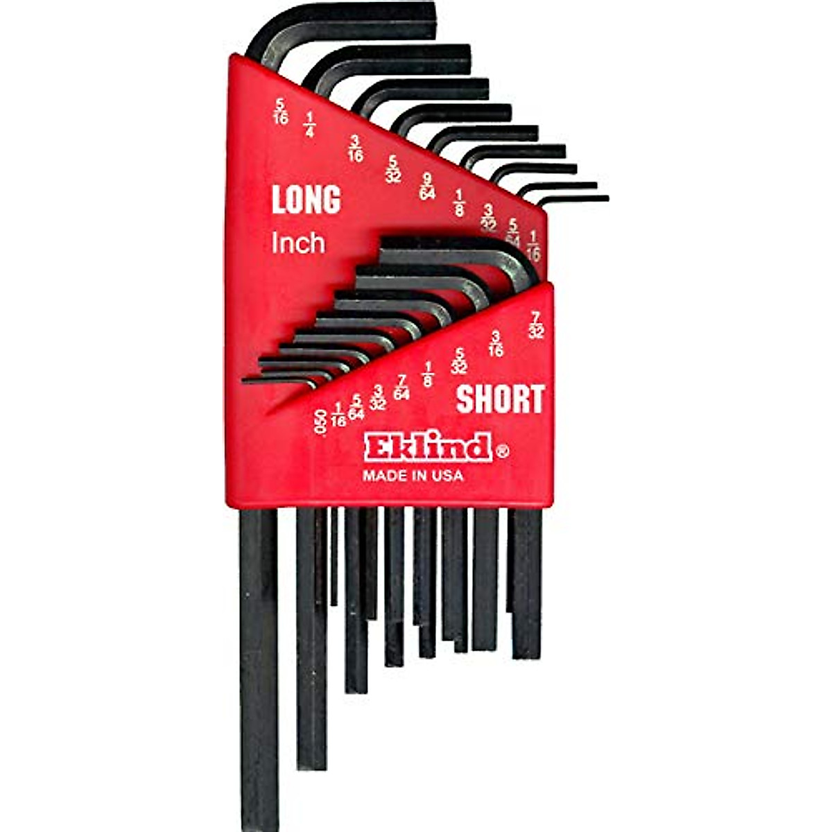 EKLIND 10018 Hex-L Key allen wrench - 18pc set SAE Inch Sizes .050-5/16 Short & Long