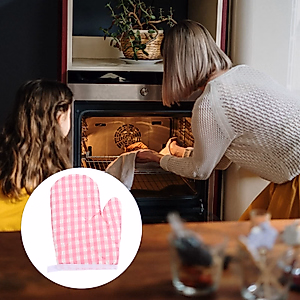 Mini Oven Mitts 2Pcs Children Microwave Gloves for Kids Play Kitchen Heat Resistant Cooking Mitts Anti Scald Baking Gloves for Boys Girls