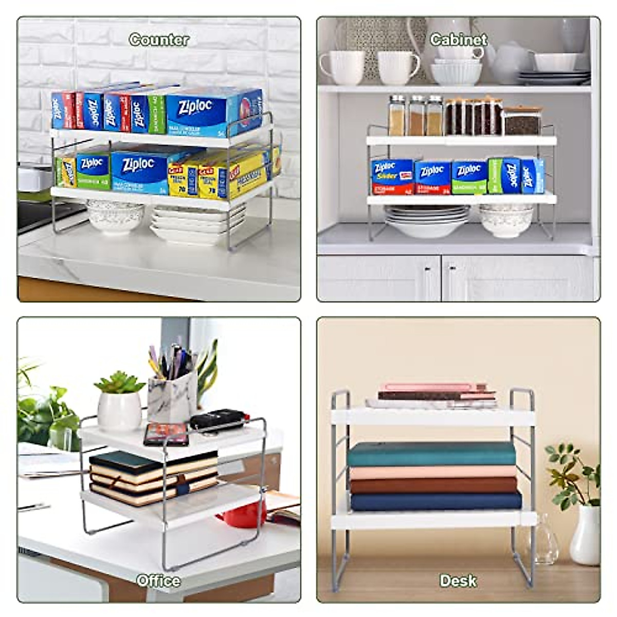 Foil and Plastic Wrap Organizer and Expandable Silverware Organizer Storage Tray