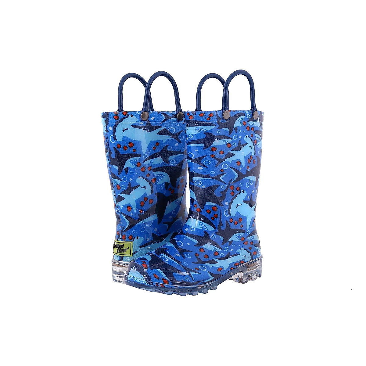 Western Chief Kids Light-Up Waterproof Rain Boot, Blue 8 M US Toddler