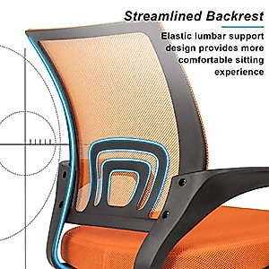 Ergonomic Office Desk Chair, Mid Back Thick Cushion Seat Computer Task Chair with Lumbar Support & Mesh Back, Swivel Rolling Adjustable Home Executive Gaming Chair for Home Office Reading Working