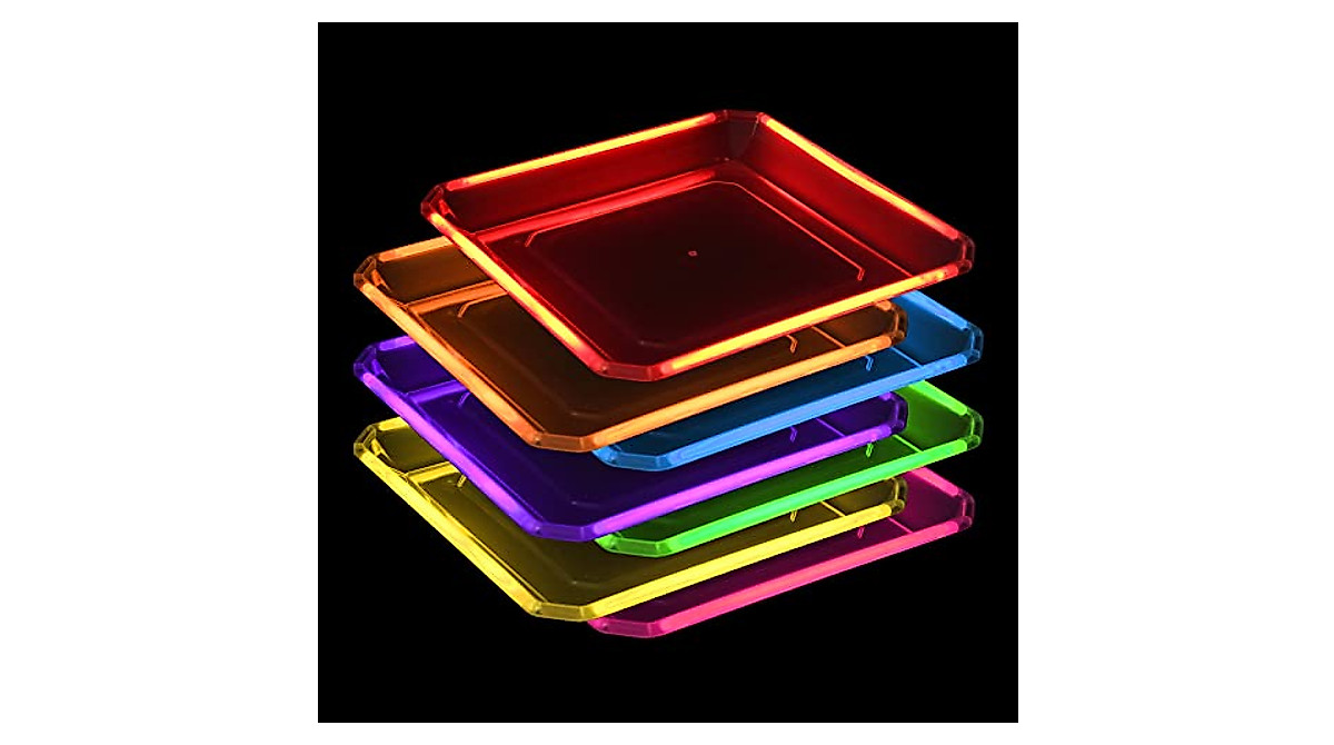 Neon Glow Party Plates - Reusable & Fun Decorations