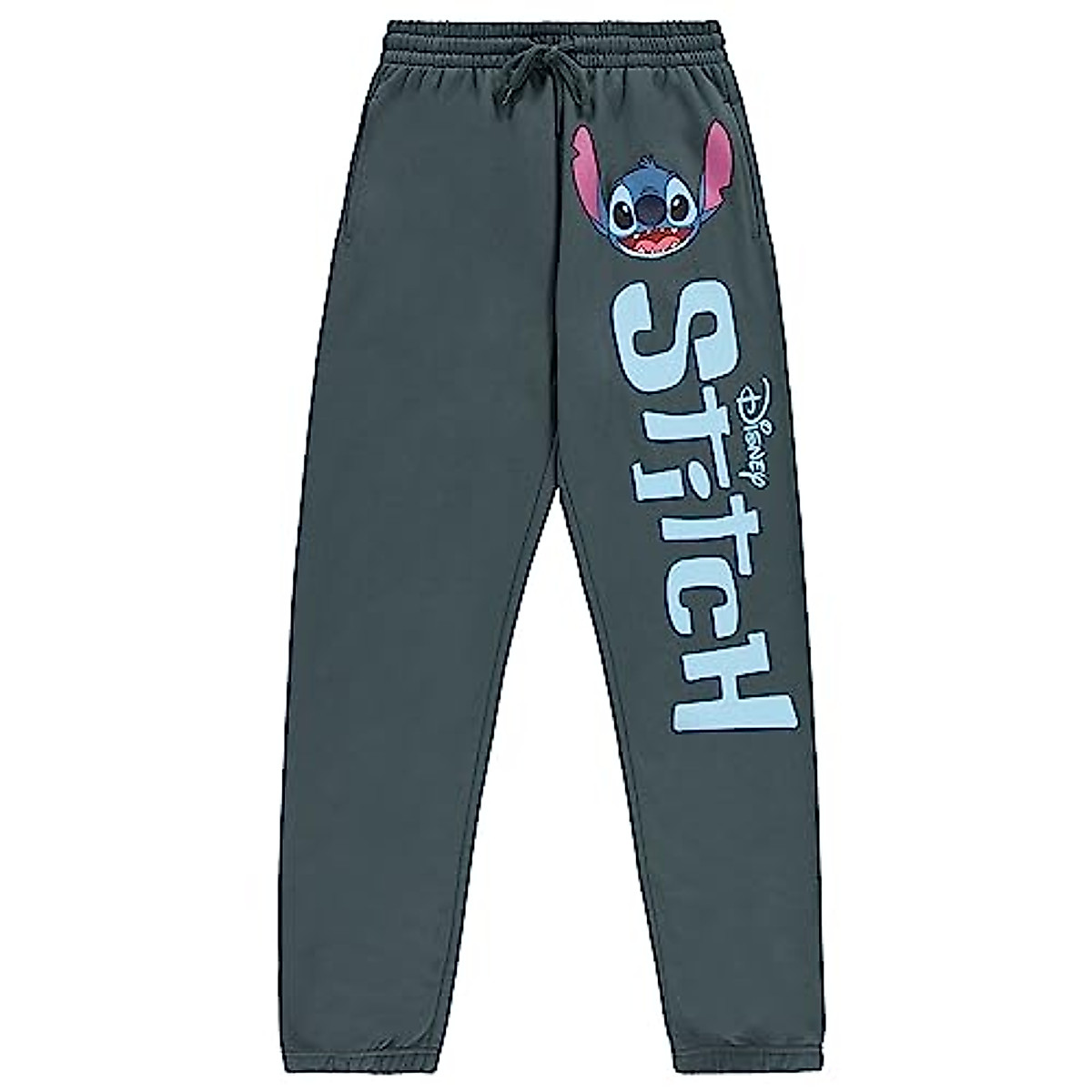 Disney Ladies Lilo and Stitch Joggers - Lilo and Stitch Varsity Athletic Jogger Sweatpants Lilo and Stitch Multi Print Sweatpants (Charcoal, Small)