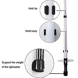 Universal Lightsaber Wall Mount for a Any Lightsaber, Light Saber Wall Rack, Wall Holder Lightsaber Display Stand, Light Sabers Closet Organization Hooks Spring Clip - Not included Lightsaber