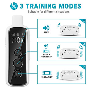 Paws Furlosophy Dog Training Collar with Remote, No Shock Collar for Dogs, 1000ft Remote Control Dog E Collar,3 Training Modes, Suitable for Small, Medium, Large Dogs, IPX7 Waterproof
