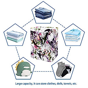 Skull Butterfly Laundry Basket Collapsible Storage bin with Handles for Hamper,Kids Room,Toy Storage
