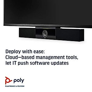 Poly Studio - 4K USB Video Conference System (Polycom) - Camera, Microphone, and Speaker Bar for Small & Medium Conference Rooms - Presenter Tracking, NoiseBlock AI, Autoframing - Teams/Zoom Certified