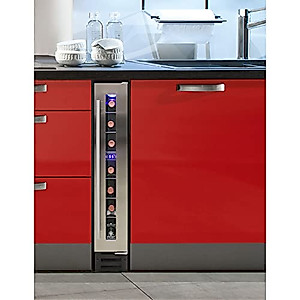 Vinotemp 7 Bottle Built-in Style Wine Cooler with Stainless Steel Door Trim and Dual Pane Glass