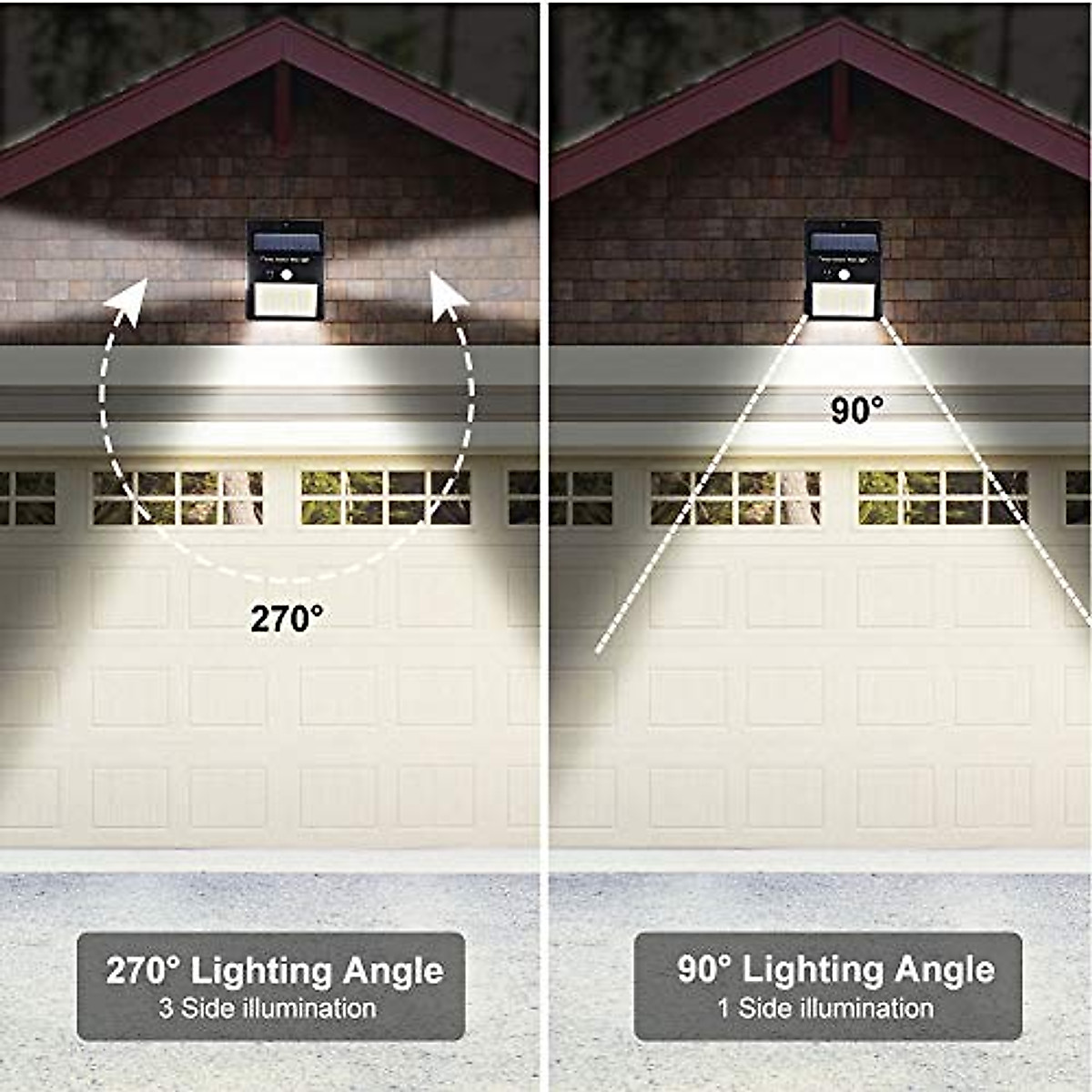 Jings Solar Lights Outdoor, 100LED Outdoor Solar Lamp PIR Motion Sensor Wall Light Waterproof Solar Powered Lights for Garden Fence Door,4pcs