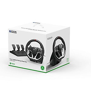 HORI Wired Force Feedback Racing Wheel DLX - Steering Wheel with vibration rumble and pedals - Xbox Series X - Xbox One