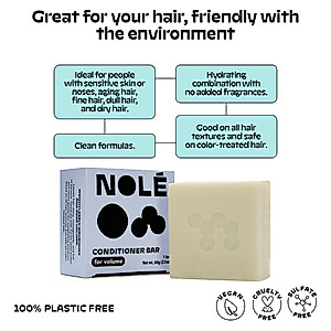 NOLE CARE Arnica Volume Conditioner Bar with Batana Oil - Rice Protein Conditioner Bar, Silky Hair Formula, Sustainable, Plastic-Free Packaging, 2.12 oz Bar