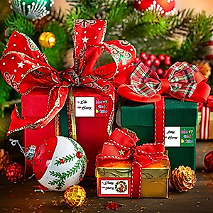 800 Pieces Christmas Tags Christmas to from Labels Self Adhesive Christmas Tag Christmas Stickers Tag Sticker Christmas Paper Tags for Decorations, 8 Styles