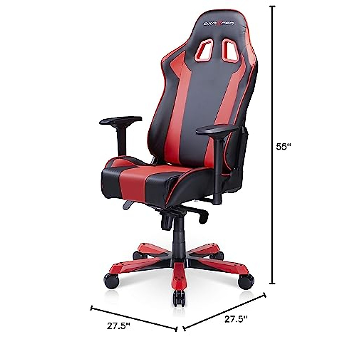 DXRacer OH/TS29 for Big & Tall, Ergonomic Home Office Armchair Comfortable Desk Recliner High Backrest Computer Seat | Height Swivel, 4D Armrest and Premium PU Leather, Max, Black and Red
