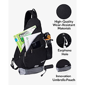 WATERFLY Sling Bag Crossbody Backpack: Over Shoulder Daypack Casual Cross Chest Side Pack