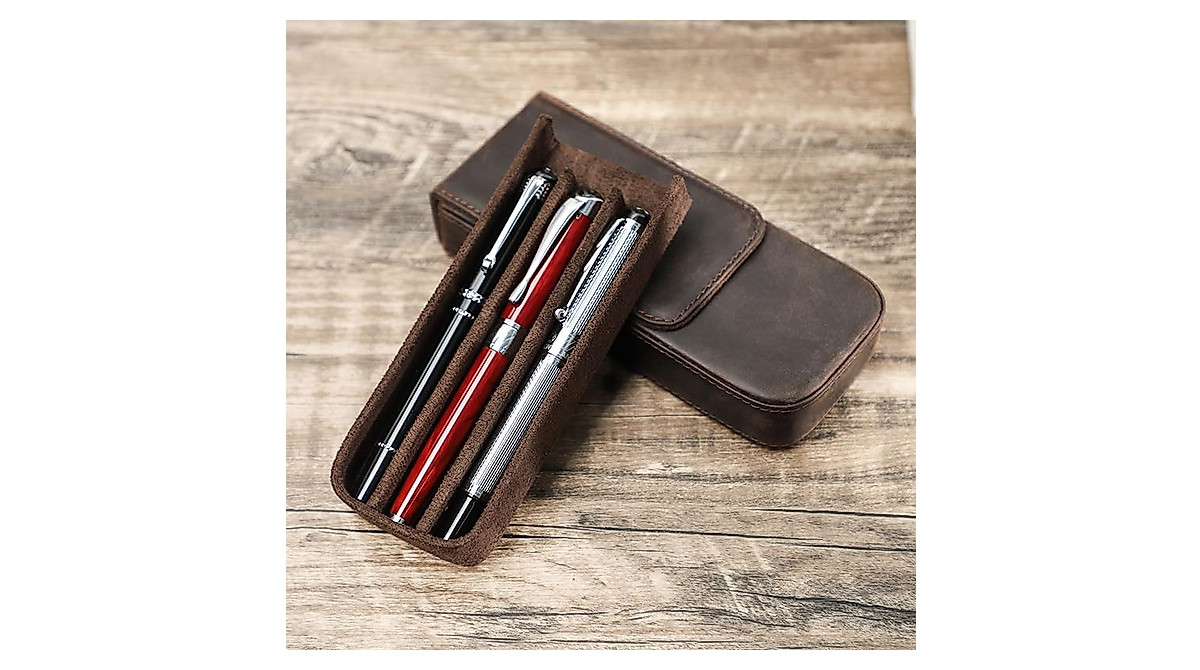 Stylish Leather Pen Case - Handmade & Detachable