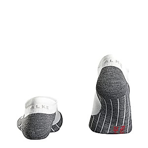 FALKE Men's RU4 Endurance Running Socks, Athletic No Shows, Medium Cushion, Breathable Quick Dry, Organic Cotton, White (White-Mix 2020), 9-10, 1 Pair