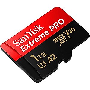 SanDisk 1TB Extreme Pro MicroSD Memory Card with Adapter Works with GoPro Hero 9, Hero 8, Max 360 - U3 V30 4K A2 Class 10 (SDSQXCZ-1T00-GN6MA) Bundle with 1 Everything But Stromboli Micro Card Reader