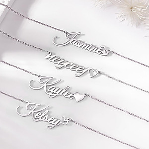 Custom Name Necklace Personalized Sterling Silver Necklaces for Women Customized Name Necklaces Pendant Jewelry Gifts for Women