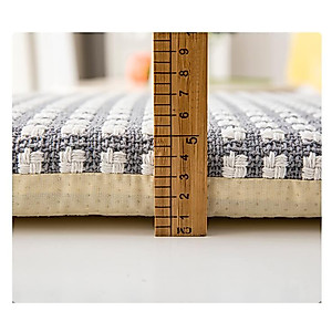 Chair Pad with Ties for Dining Chair Set of 4 Linen Thick Square Chair Cushions Non Slip Seat Cushion for Kitchen Living Room Office Chair Decor Washable (16x16x1.6 inch, Grey)