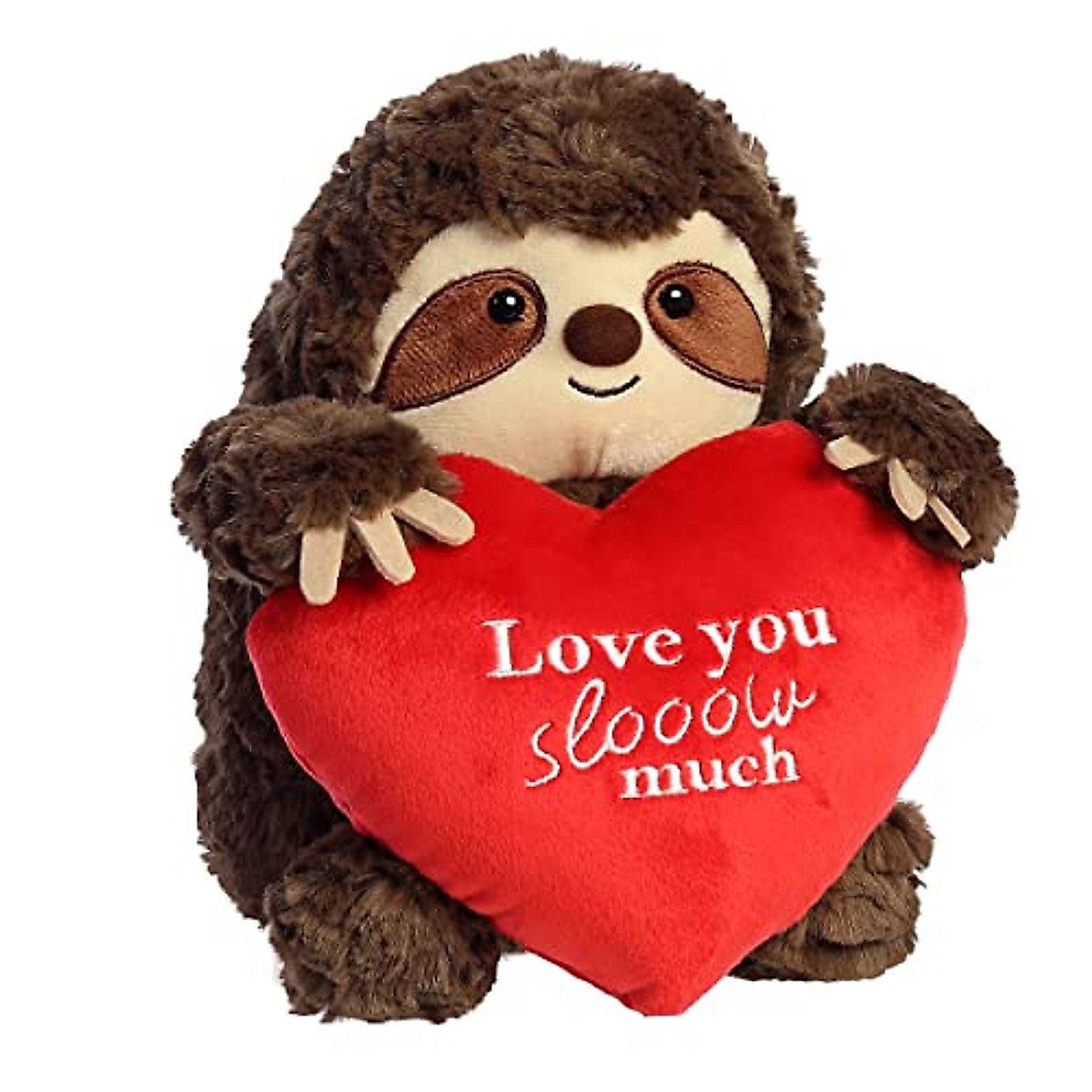 Aurora® Heartwarming Valentine JUST Sayin'™ Love You Slow Much Sloth™ Stuffed Animal - Decorative Charm - Loveable Companions - Brown 9 Inches