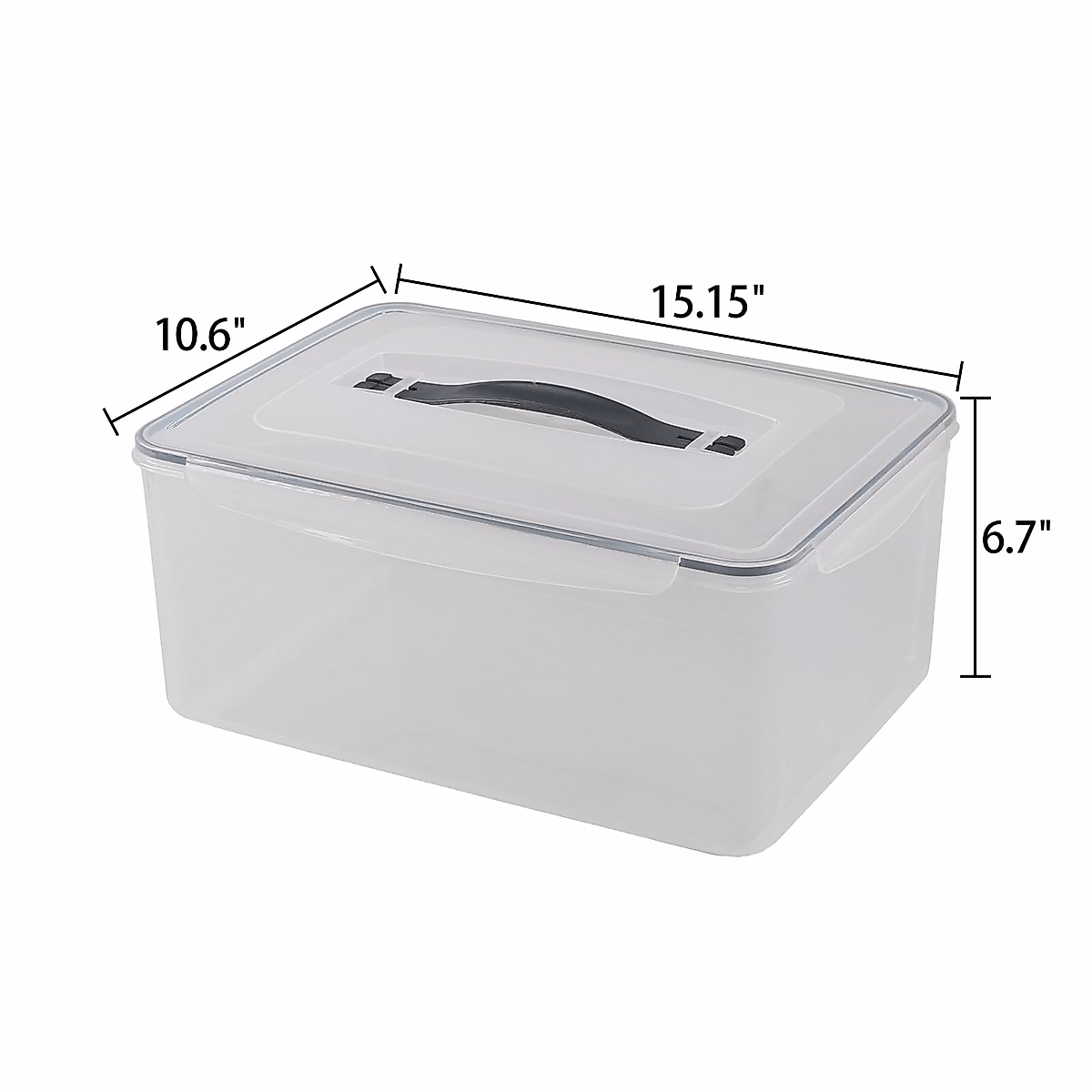 Yuright 4 Packs Airtight Food Storage Container, Clear Latching Storage Bin