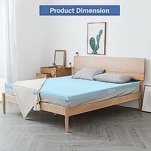 GOFLAME 4 Inch Memory Foam Mattress Topper Queen, Ventilated Gel-Infused Bed Mattress Topper, CertiPUR-US Certified, Comfort Body Support & Pressure Relieving