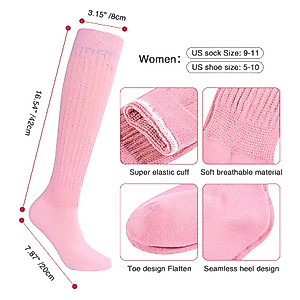 Century Star Womens Knit Knee High Socks 3 Pairs Womens Cotton Scrunch Socks Long Slouch Socks 80s Boot Socks Women 3 White One Size