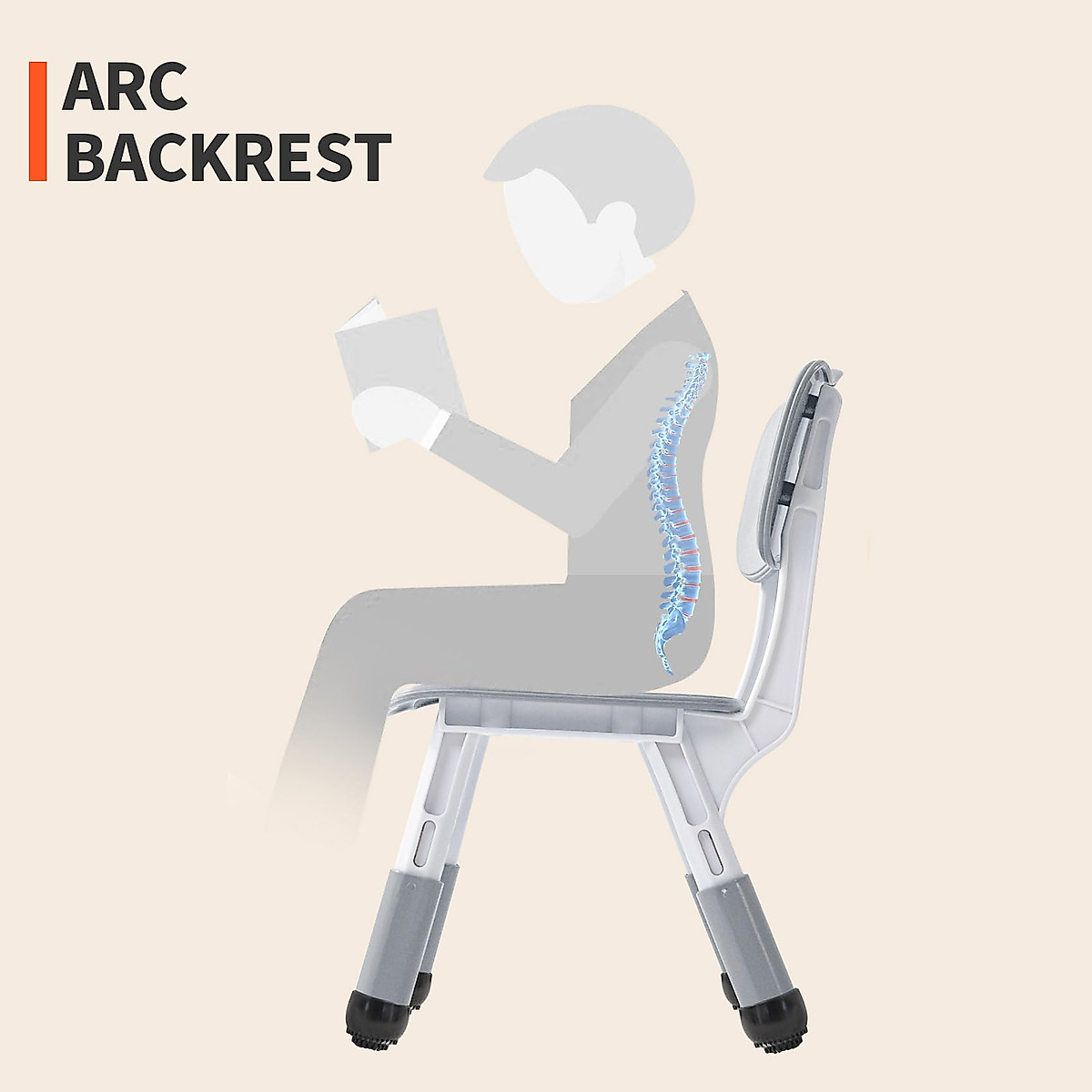 UNICOO –Kids Chair, Children Classroom Chair Suitable for Family Classroom/Preschool/Daycare/Playroom, Adjustable Height Toddler Chair (Gray, Set of 2)