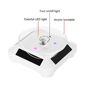 Rotating Display Stand Turntable Display Stand, Black Motorized Turntable Stand 360° Turntable Rotating Holder Solar Jewelry Holder for Photography Products and Shows