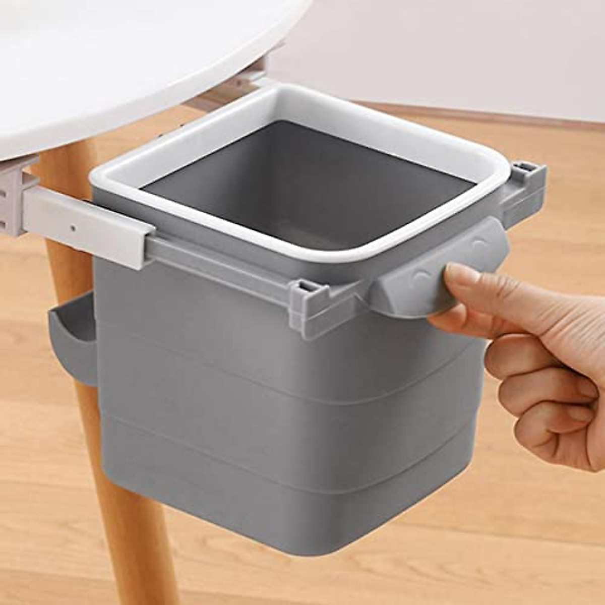 STOBOK Desk Drawer Trash Can Under Desk Trash Bin Wastebasket Under Table Slide Out Invisible Garbage Can Sundries Container for Home Kitchen