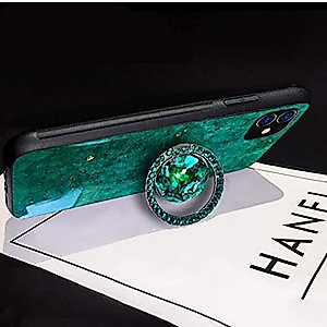 for iPhone 13 Pro Max Case Women Design with Ring Stand,Luxury Bling Glitter Marble Hard Back Soft Rugged Rubber Edge Cute Girly Shockproof Phone Cover for iPhone 13 Pro Max with Strap 6.7'' Purple