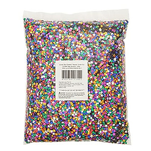 7 Ounces Rainbow Star Confetti for Table, Metallic Glitter Foil for Birthday, Balloons, Arts & Crafts, Wedding (0.1 In)