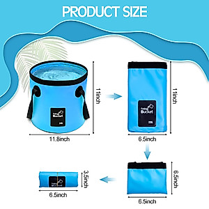Tessco 4 Pcs 20L Collapsible Bucket with Handle 5 Gallon Portable Collapsible Folding Bucket Foldable Water Container for Camping Hiking Fishing Car Washing (Blue, Yellow, Orange, Black)