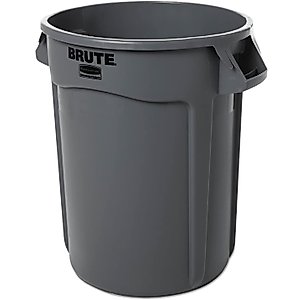 Rubbermaid Commercial 263200GY Round Brute Container Plastic 32 gal Gray (One Pack)
