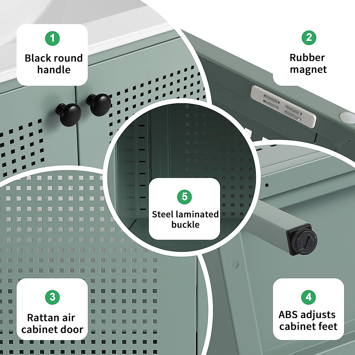 San Merah 30 Inch Bathroom Vanity with Sink Combo,Floor-Mounted Bathroom Vanity with Soft Close Doors&Adjustable Shelf,Modern Freestanding Bathroom Vanity with Top Basin & Storage Cabinet,Green