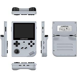 Cawevon RG351V Handheld Game Console, 3.5 Inch IPS Screen Portable Game Console 2521 Gaming, Plug and Play Video Game Supports Double TF Extend 256GB (White 64G)