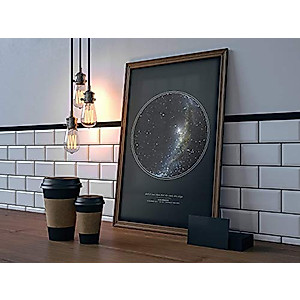 Custom Personalized Night Sky Star Map Poster, Unframed Print with Black Background