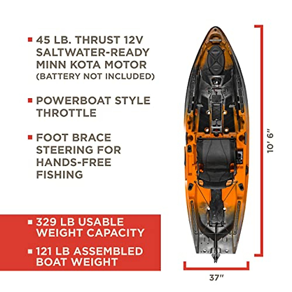 Old Town Sportsman 106 Powered by Minn Kota Motorized Fishing Kayak (Ember Camo)