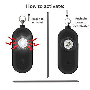 Spartan Defense Rechargeable Personal Safety Alarm for Women. 130dB Siren. Ear-Piercingly Loud w/ Flashing LED Strobe Light Siren Keychain